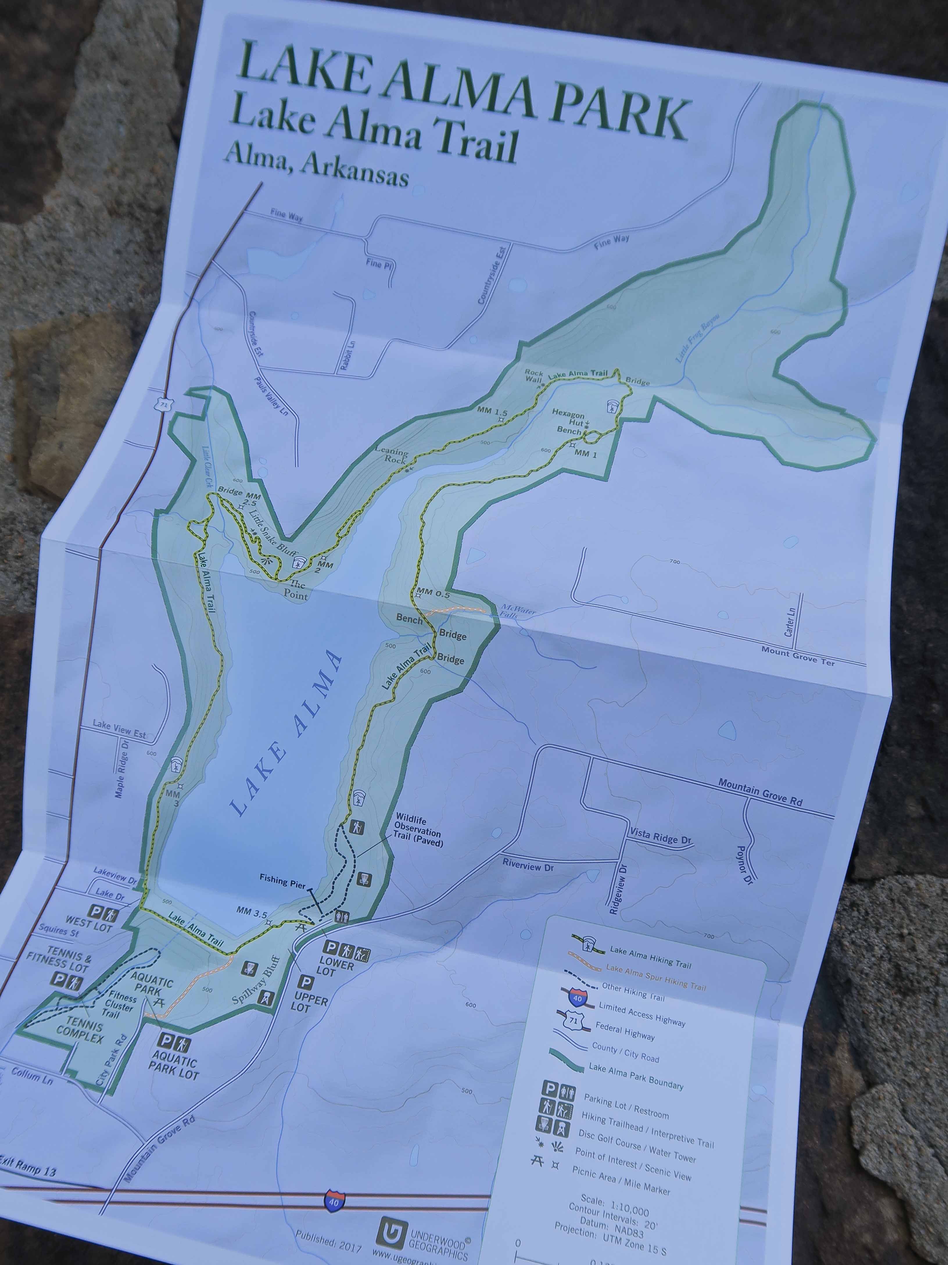 New Lake Alma Trail and Disc Golf Map | Ozarkmountainhiker